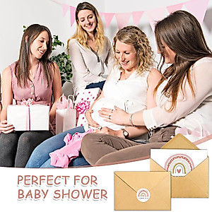 HiABNRT 50 Pack Baby Shower Thank You Cards with Envelopes (4"x6"), Boho Rainbow Watercolor Thank You Cards for Baby Shower Birthday Supplies, Baby Shower Thank You Cards for Baby Girl Baby Boy