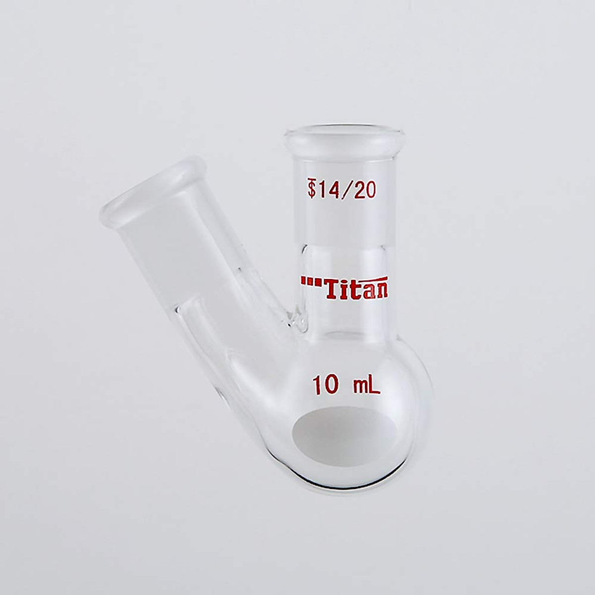 ADAMAS-BETA Glass 5ml Heavy Wall 2 Neck Round Bottom Flask, with 14/20 Center and Side Standard Taper Outer Joint - 5ml