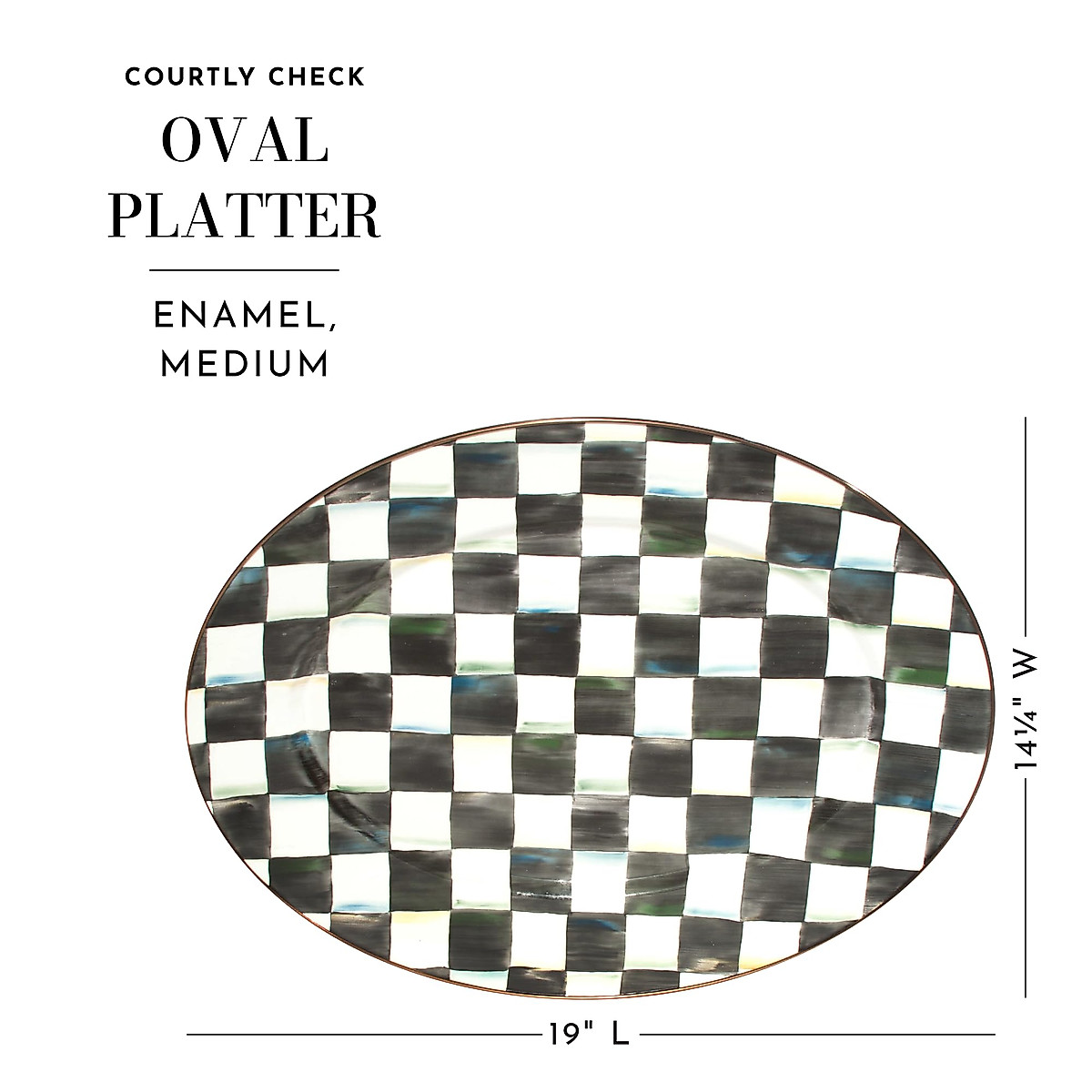 MACKENZIE-CHILDS Courtly Check Enamel Oval Platter - Medium