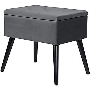 YHBM Storage Bench Chest Padded Footstool Linen Pouffe Chair Light Bed End Shoe Children Toy Box Stool Milking Stool Grey (Color : Rosa)