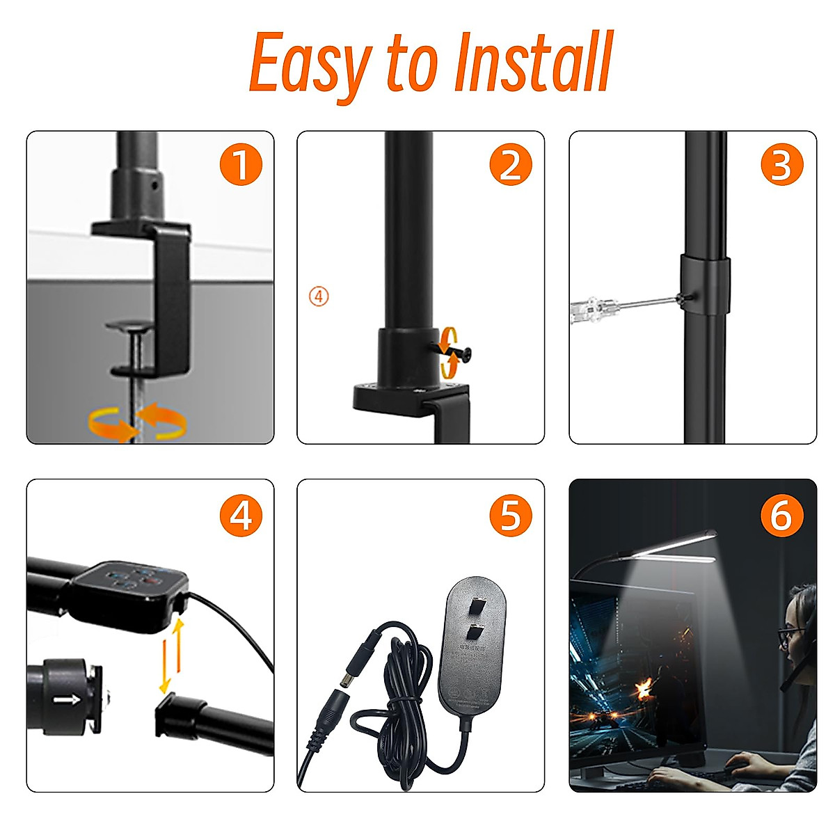 Mellkang Double Head Gooseneck Desk Lamp with Remote, 31.5 inch Super Wide 24W Bright Architect Table Lights with Clamp, Dimmable Eye Protection Lamp for Reading, Monitor or Studio Tasks