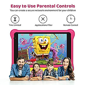 Fullant Kids Tablet 7 inch, Android 12 Tablet for Kids,IPS HD Display,2GB RAM 32GB ROM,Quad Core Processor,Dual Camera,Kidoz Preinstalled,Parental Control Tablets (Pink)