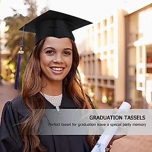 24 Pcs Graduation Cap Tassels Graduation Pendants 2025 Year Charms Graduation Hat Tassel Decor Hat Academic Graduation Cap Tassels Alloy Blue