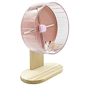 Hamster Silent Exercise Wheel Quiet Spinning Candy-Color Running Wheels with Height-Adjustable Stand for Hamster Gerbils Dwarf Hamster Mice Rat Teddy Hamster