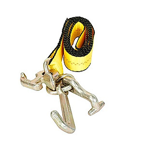 Fekuar 4Pcs 2" x 8' Truck Winch Tie Down Straps with RTJ Cluster Hook Heavy Duty Webbing Complete RTJ Strapes 3 Chain Link RTJ Cluster Hook Towing Truck Anchor Wrecker Tie Down