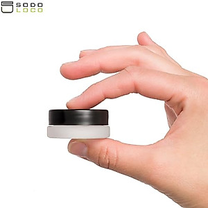 (90 Pack) 7ml Low Profile Thick Frosted Glass Jars with Black Lids - Airtight Containers for Oil, Lip Balm, Wax, Cosmetics