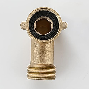Garden Hose Elbow Connector 90 Degree Brass Hose Elbow Hose Adapter 3/4" Elbow- Eliminates Stress and Strain On RV Water Intake Hose Fittings,FHT x 3/4" MHT (1, 90)