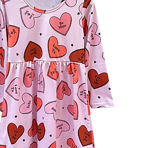 Toddler Baby Girl Valentine's Day Outfit Dress Kids Love Heart Ruffle Boutique Party Dress Spring Summer Clothes Dress