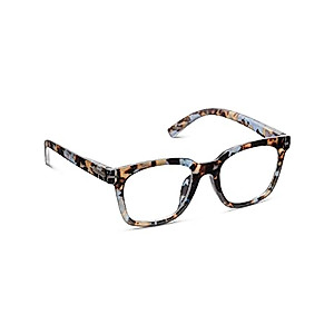 Peepers by PeeperSpecs Women's to The Max Square Light Blocking Reading Glasses, Blue Quartz, 49 + 2