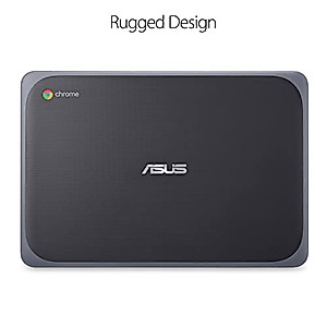 ASUS Chromebook C203XA Rugged & Spill Resistant Laptop, 11.6" HD, 180 Degree, MediaTek Quad-Core Processor, 4GB RAM, 32GB eMMC, MIL-STD 810G Durability, Dark Grey, Education, Chrome OS, C203XA-YS02-GR