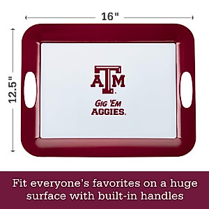 College Kitchen Collection Texas A&M University Serving Tray / Party Platter / Food Appetizer Serveware - 12.5 Inch, White
