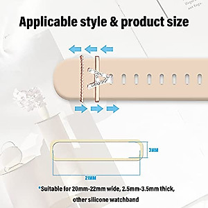 Kakurookie Decorative Rings Loops Compatible with Apple Watch Silicone Bands Charms 45mm 44mm 42mm 41mm 40mm 38mm iWatch Series 7 6 5 4 3 2 1 Watchband Metal Diamond Charms Accessories (No Band) (A-Rose Gold)