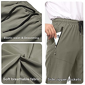 Men Athletic Pants, Lightweight Quick Dry Waterproof Pants K-XL Khaki
