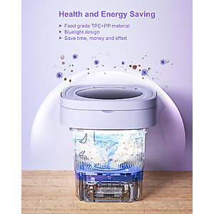 Portable Washing Machine, 9L Mini Laundry Washer with 3 Modes Cleaning for Underwear, Baby Clothes, Sock, Small Delicates. Foldable Washer and Dryer Combo for Apartment, Home, Hotel,Camping,RV(Purple)