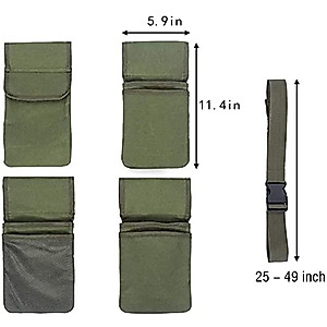 Garden Tool Belt for Women, Heavy Duty Housekeeping Gardening ApronCanvas Gardener Belt with 4 Individual Pouch and 7 Pocket (green)