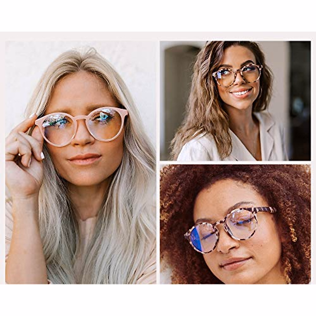 WearMe Pro Retro Round Blue Light Blocking Glasses - UV & Bluelight Blocker for Women - Anti Glare, Trendy Non Prescription for Reading (Grey Frame)