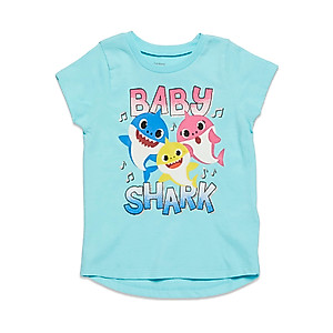 Pinkfong Baby Shark Toddler Girls 3 Pack T-Shirts Pink/Yellow/Blue 3T