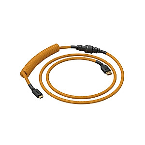 Glorious Coiled Keyboard Cable – Coiled USB C Cable Artisan Braided Cables for Mechanical Gaming Keyboard Coiled Cable - Custom Keyboard Cable (Glorious Gold)