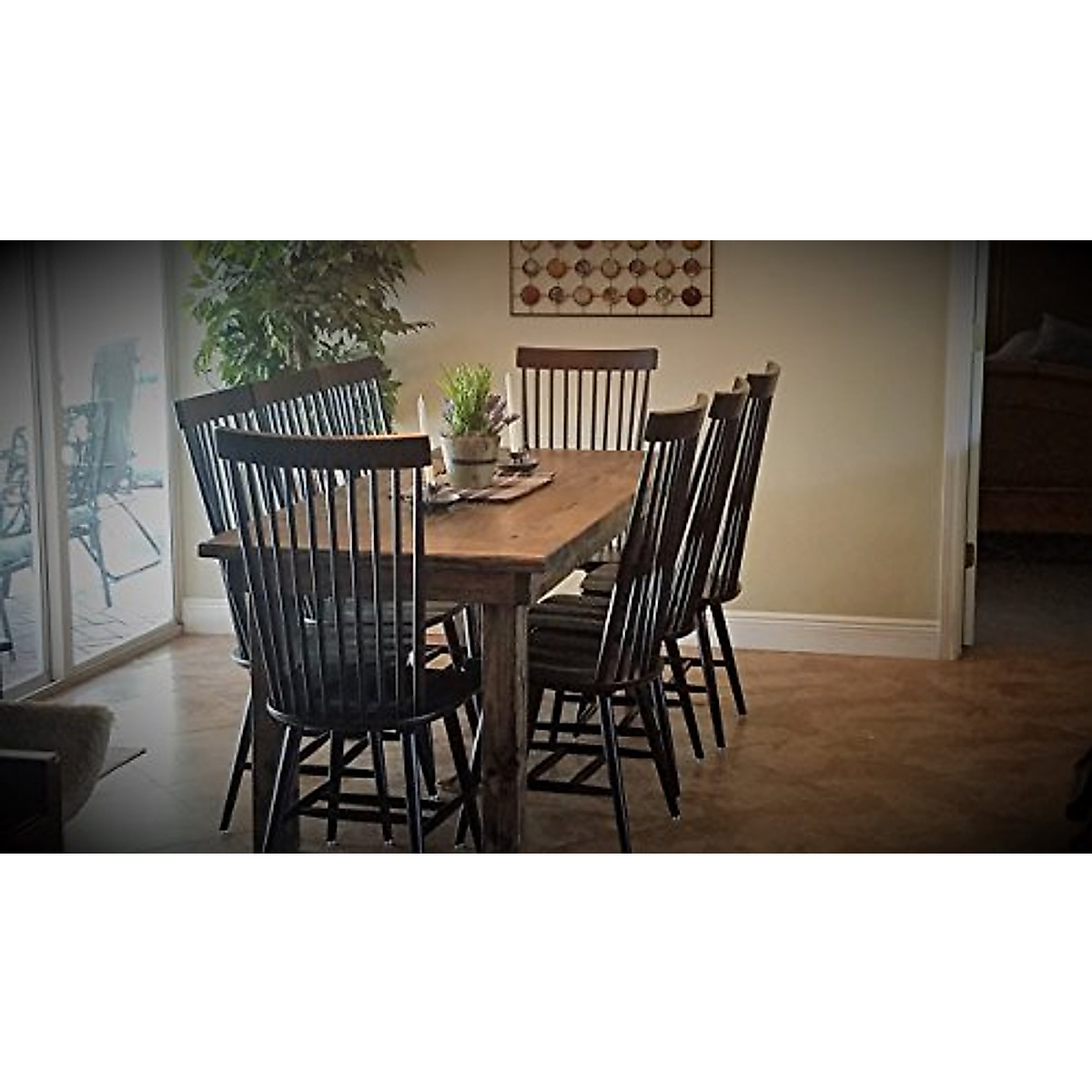 Farm Table with Spindle Legs - Solid Wood Trinity Class Table