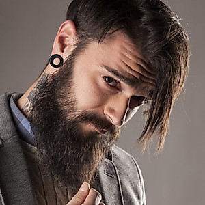 BodyJ4You 54PC Ear Stretching Kit 14G-12mm - Aftercare Jojoba Oil - Black Acrylic Plugs Gauge Tapers Silicone Tunnels - Lightweight Expanders Men Women