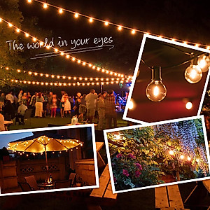 Sphoon Pack of 25 G40 Amber Glass Led Replacement Bulbs, 1W Equivalent 10W E12 Screw Base Soft Warm 2200K Globe Light Bulb for Indoor & Outdoor Led String Light Party Patio Garden Decor, CRI 90+