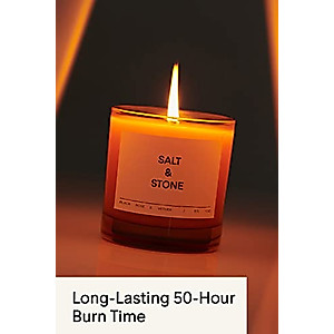 SALT & STONE Black Rose & Vetiver Scented Candle | Hand-Poured, Aromatic & Fragrant | Made with Natural Coconut & Soy Blend Wax | 100% Cotton Wick | Long-Lasting 50 Hour Burn Time (8.5 oz)