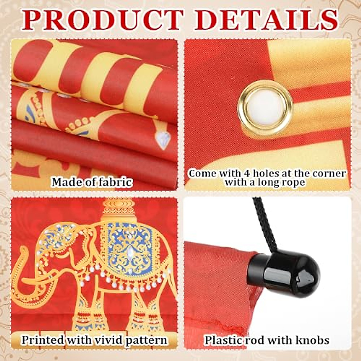 Happy Diwali Decoration Diwali Door Banner Porch Signs Welcome Banner Diwali Backdrop Deepawali Festival of Lights Hanging Decoration Yard Sign for Home Wall Door Cover Party Supplies（Elephant ）
