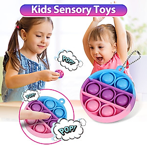Pop Fidget Toys Bulk Its Party Favors for Kids 4-8 8-12 30 PCS Mini Pop Keychain It Sensory Fidget Toy Pack Fidgets for Classroom Prizes Birthday Goodie Bag Stuffers for Kids End of Year Student Gifts