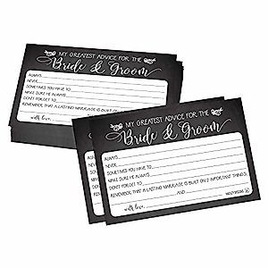 50 Floral Wedding Advice Cards - Wedding Guest Book Alternative, Bridal Shower Games For Guests , Wedding Card Boxes For Reception, Advice Cards For the Bride and Groom, Wedding Games For Guests