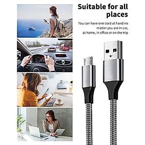 EWUONU Micro USB Cable, 2Pack 10FT Android Charger Cord Nylon Braided Sync and Fast Charging Cable for Samsung Galaxy S7 Edge S6 S5 S2 J7 J7V J5 J3 J3V,LG K40 K20,Moto E4 E5 E6,Tablet,PS4,Xbox one