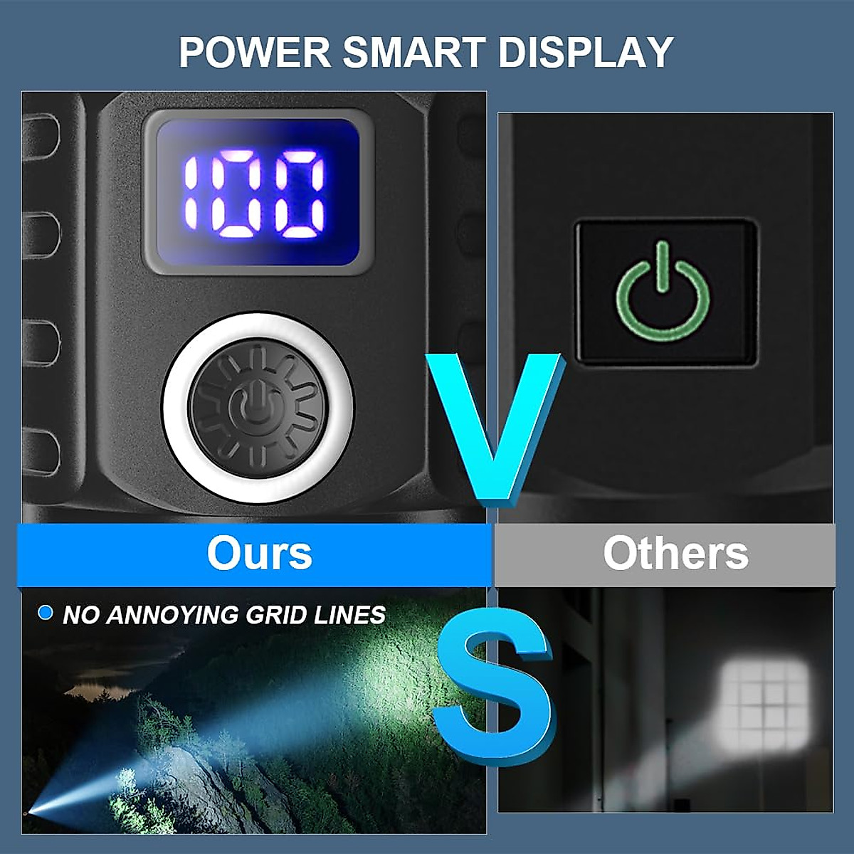 taoquwe Flashlights High Lumens LED Rechargeable, 900,000 Lumen Brightest Flash Light, High Power Flashlight USB with 5000 mAh Capacity, Waterproof Handheld LED Flashlight for Camping Hiking