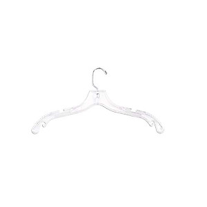 NAHANCO 300WW Plastic Heavy Weight Hanger, Reinforced Hook, 17", Clear (Pack of 100)