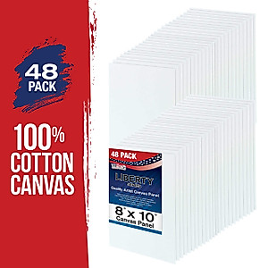 US Art Supply 8 X 10 inch Professional Artist Quality Acid Free Canvas Panel Boards for Painting Value Pack of 48 (1 Full Case of 48 Single Canvas Board Panels)