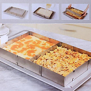 PRMAL Stainless Steel Adjustable Telescopic Rectangular Mousse Circle Cake Mold Baking Tool