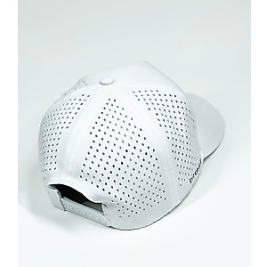 birdskie Golf Hat Snapback, Breathable, Quick Drying, High Performance, The Swagger Golf Cap White