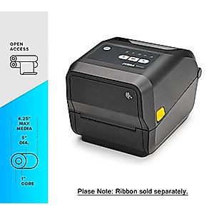 ZEBRA GK420T Thermal Transfer Desktop Monochrome Barcode Label Printer, Gray - USB, Serial and Ethernet Connectivity, 203 dpi, 4.25" Max Print Width, JTTANDS