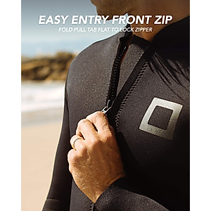 Surf Squared Mens Wetsuit Top Jacket 2mm or 3mm - Neoprene Long Sleeve for Warmth & Comfort- Surfing, Snorkeling, All Watersports - w/Extended Back Flap - 2X-Large - 3 MM