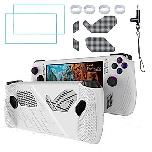 KERESLINA Silicone Protective Case for Rog Ally,ROG Ally Integrated Silicone Black and White Shockproof Protection Shell,with Accessories for Rog Ally Game Handheld 2023