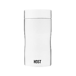 HOST Stay-Chill Beer Cozy Insulated Can Cooler Tumbler - Double Walled Stainless Steel Beer Can Insulator Holder for Slim Sized Cans - White