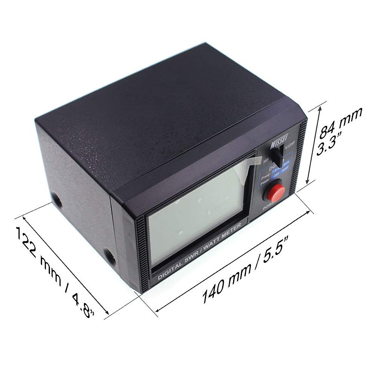 NISSEI DG-503 Digital RF Power Meter LCD 3.5" Short Wave SWR VSWR Meter HF 1.6-60MHz & VHF/UHF 125-525MHz 1-200W for Two Way Radio