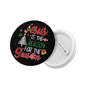 Christian Jesus is The Reason for The Season Pins Funny Christmas Stocking Stuffer Gifts Button Pins Buttons Badges Pins