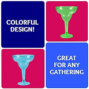 Party Dimensions Neon 12 Count Plastic Margarita Cup, 12-Ounce