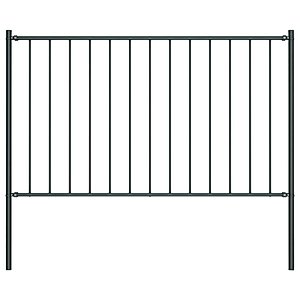 Fence Panel with Posts Powder-Coated Steel,Garden Fence,Steel Fence Panel,Outdoor Residential Fencing for Yard and Garden, Multi-Purpose Metal Animal Fence 5.6'x3.3' Anthracite