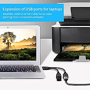 Vrllinking USB Splitter Adapter, USB Male to Dual USB Female Cable, Data Charger Double USB Port Extender, Y Splitter Hub Power Cord Extension