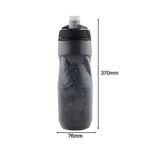 Zsling Bottle Sport Squeeze Insulated Water Bottle 20oz - BPA-Free, Sport & Bike Squeeze Bottle (Black gray-20oz)