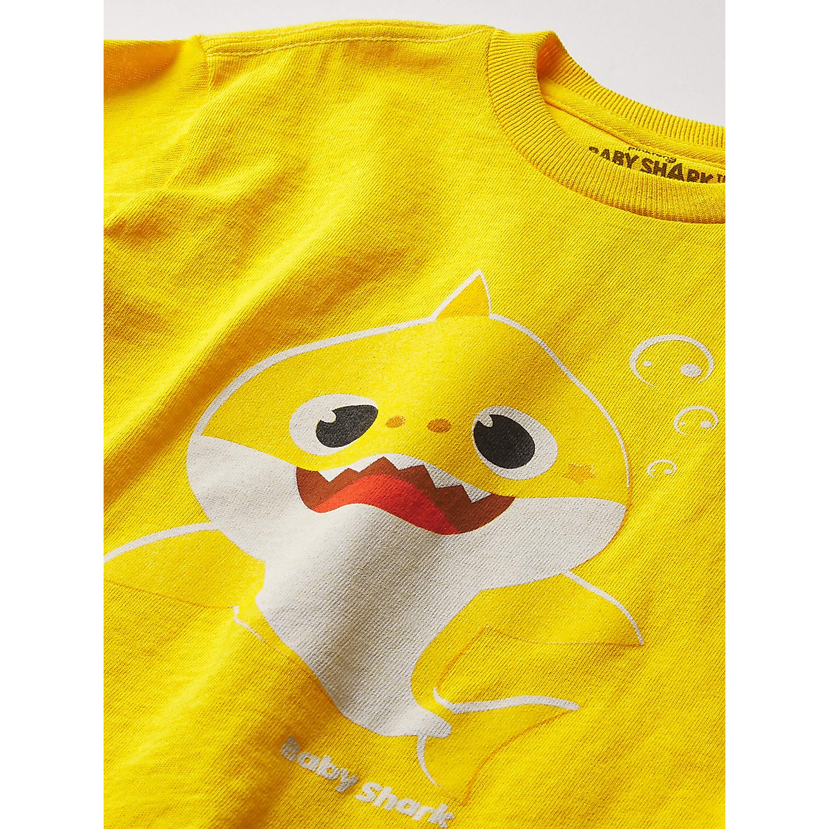 Nickelodeon baby boys Shark Big Face Toddler Short Sleeve T-shirt T Shirt, Yellow, 3 US