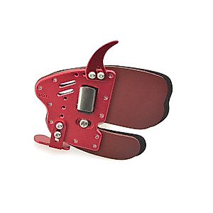 SHARROW Archery Finger Tab Guard Finger Saver Protect Guard Leather Protector Gloves Adjustable for Bow Hunting Left Hand Right Hand (red, Right Hand)