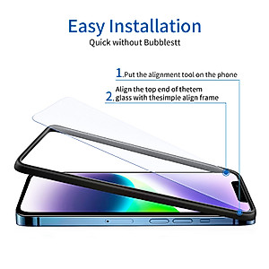 QUESPLE Matte Glass Screen Protector for iPhone 13 Pro Max/14 Plus 6.7 inch, Anti-Glare Tempered Glass Film, Easy Installation Case Friendly