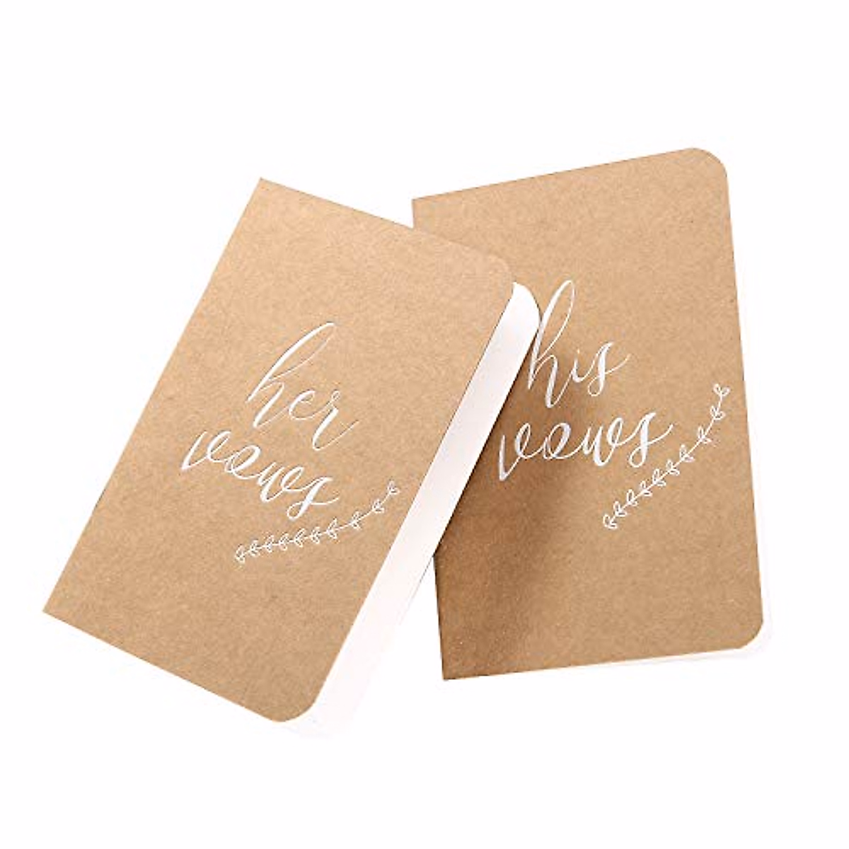 AKITSUMA Vow Books, Wedding Vows Book, His and Hers Vow Book, Brown Kraft Paper Set of 2, US-AKI-012 (Kraft)