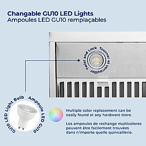 Hauslane 30 Inch - Under Cabinet Range Hood, Matte White Hood, Vent Hood 30 Inches, Stove Vent Hood for Kitchen, Kitchen Vent Hoods 30 Inch with LED - Chef Series PS18